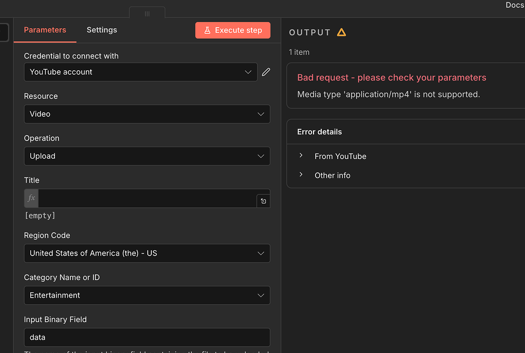 Need help breaking changes in 2.0 read file and upload youtube node ...