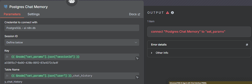 AI Agent - chat history error on using sessionId from previous node - Questions - n8n Community