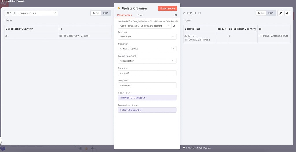 Firebase Document update won't Update, just do an undefined document, even if it exist ...