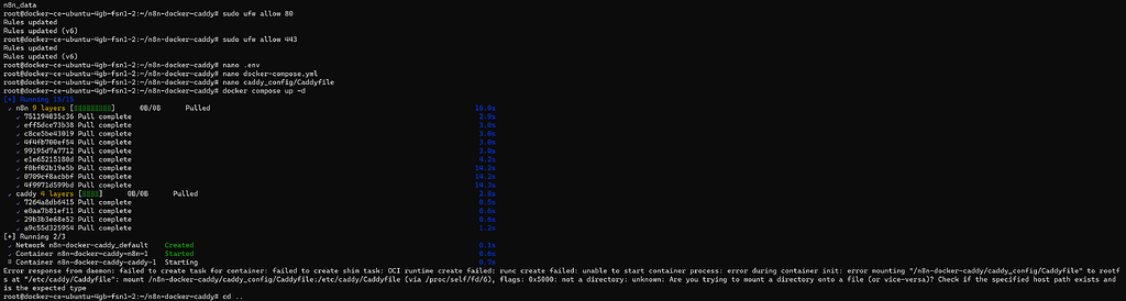Error When Running Docker Compose Up D On Hetzner Questions N8n Community