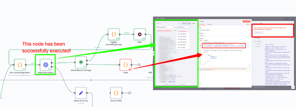 Cannot assign to read only property 'name' of object 'Error: Referenced node is unexecuted ...