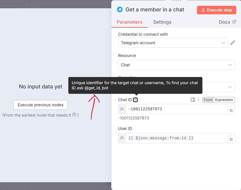 Thank you for n8n telegram chat id pointed to my @get_id_bot - Built with n8n - n8n Community