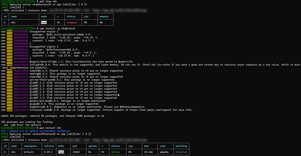 Update not working - PM2 - Questions - n8n Community