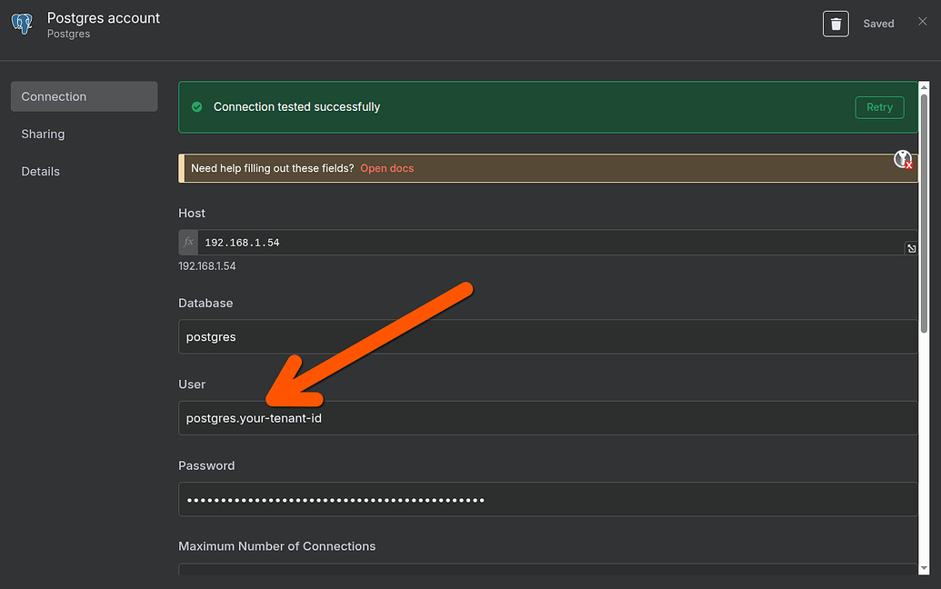 Connecting to self hosted supabase's postgres db (docker) - Built with n8n - n8n Community
