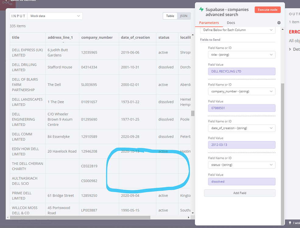 Random problems trying to create a row in Supabase - Questions - n8n