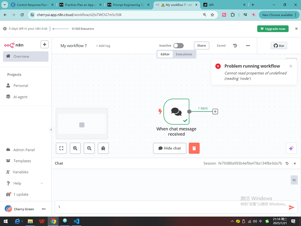 Problem Running Workflow Cannot Read Properties Of Undefined Reading Node Questions