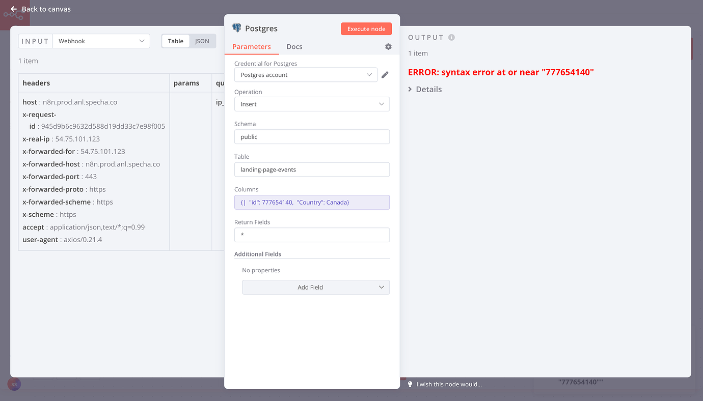 How to insert data to Postgres - Questions - n8n