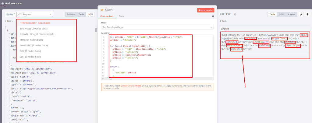 Structure lines in Code 1 javascript - Questions - n8n Community