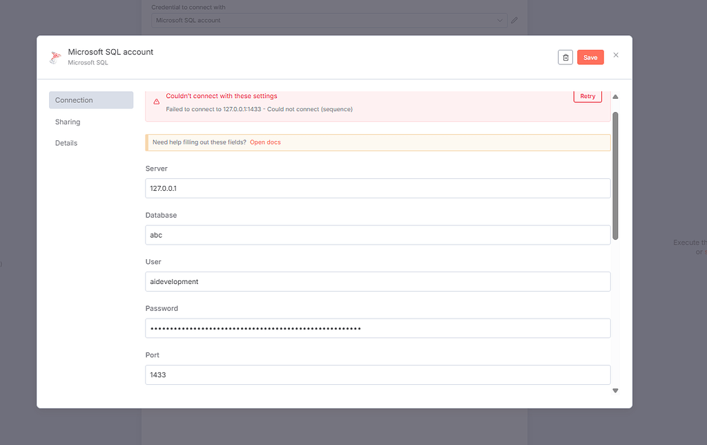 Unable to connect local MS SQL Express - Questions - n8n Community