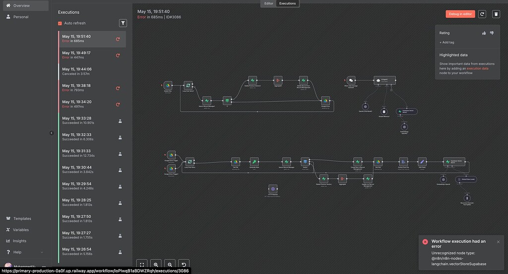 Unrecognized node type: @n8n/n8n-nodes-langchain.vectorStoreSupabase - Questions - n8n Community