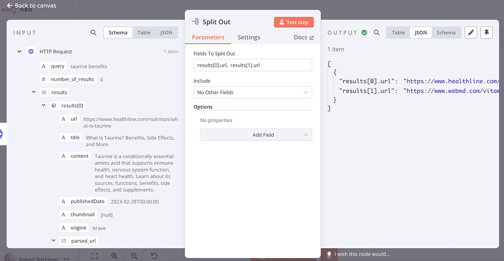 How do I iterate over a JSON output and split out fields - Questions - n8n Community