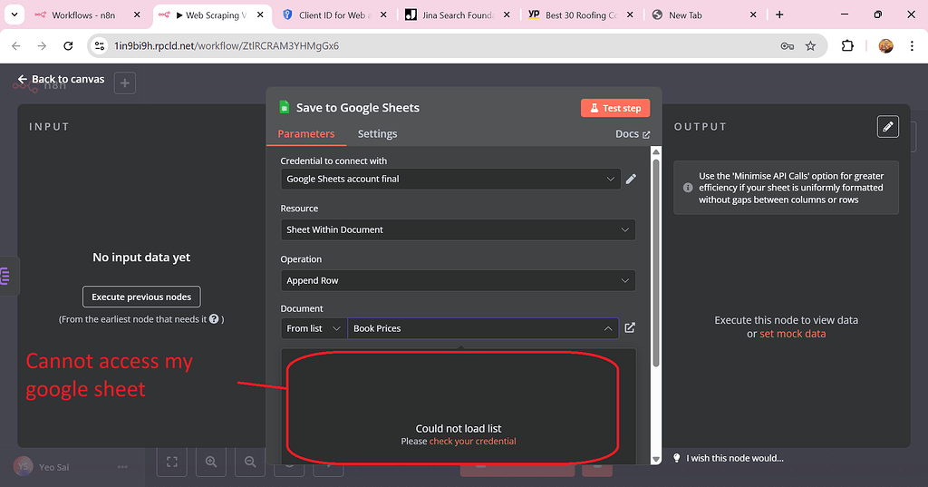 After create google sheet credential unable access my file? - Questions - n8n Community