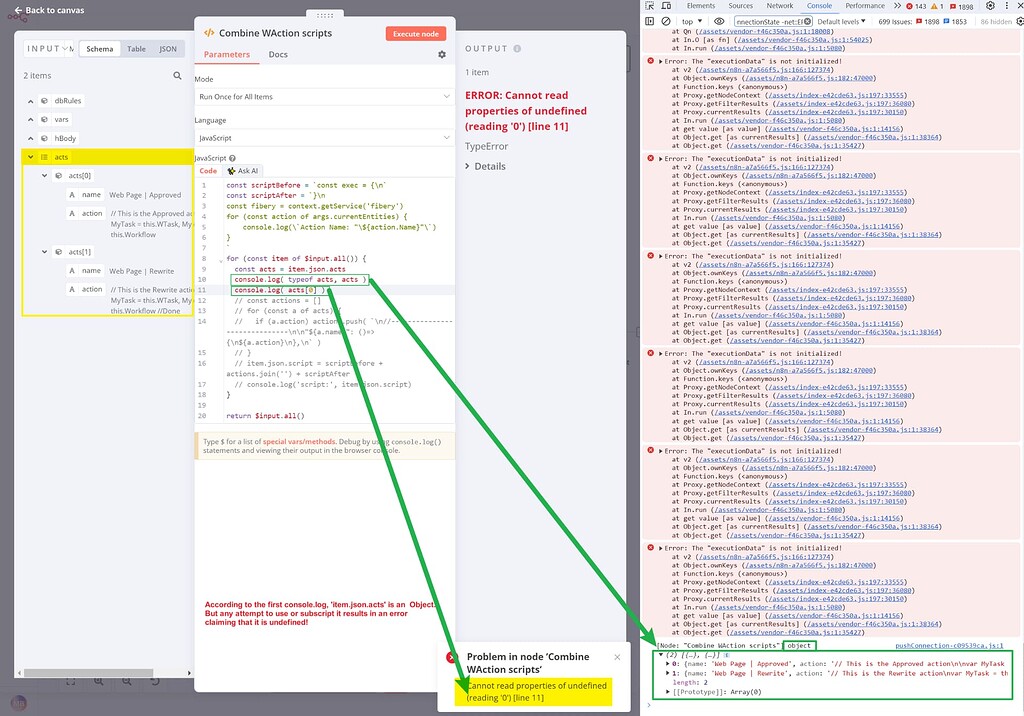 BUG? Input fields are both defined and not-defined, can't be accessed in code node - Questions ...