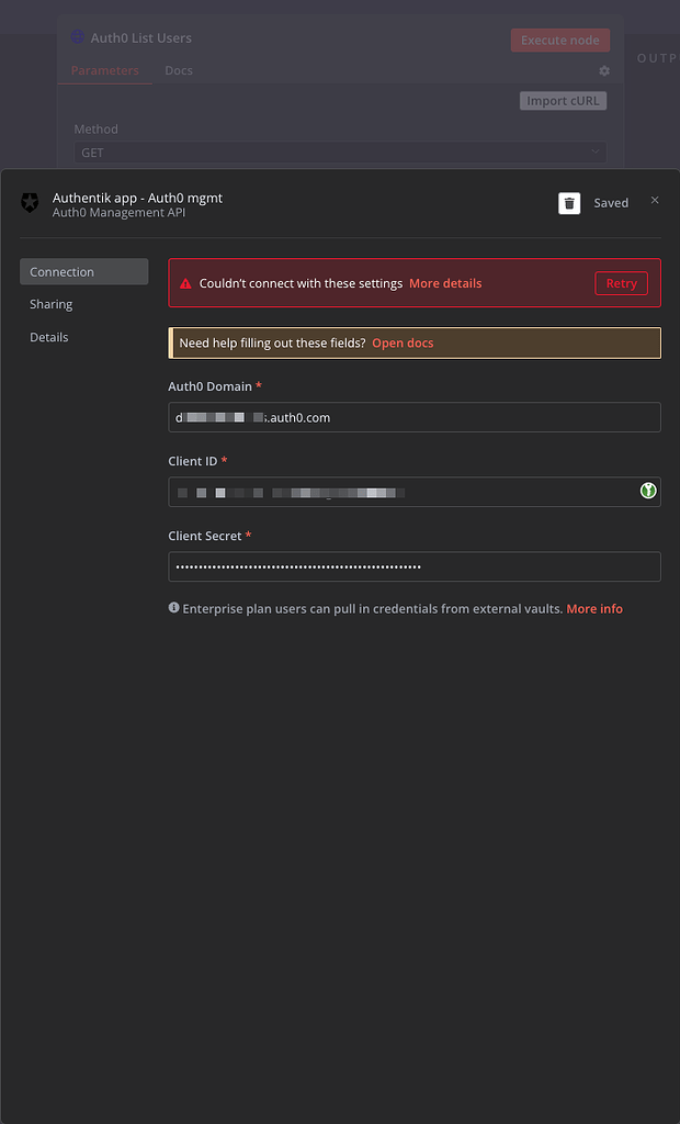 BUG: Predefined Credential Type: Auth0 Management API - Questions - n8n Community
