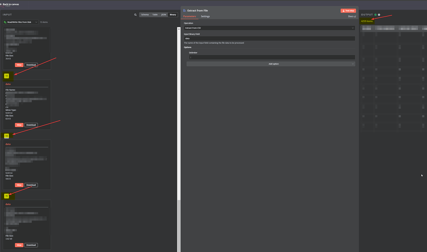Read many CSV files and extract data, files by files - Questions - n8n ...