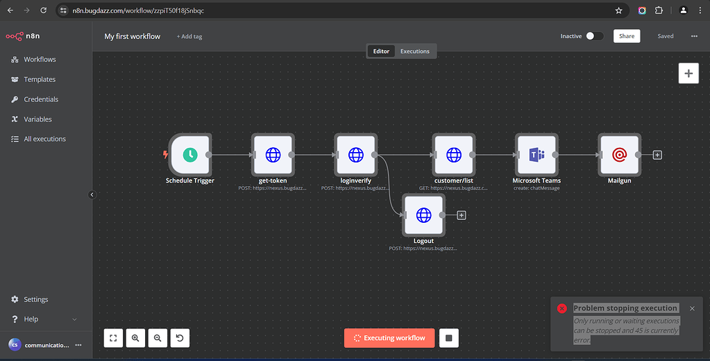 Not able to execute the test workflow on self hosted SSL by using ...