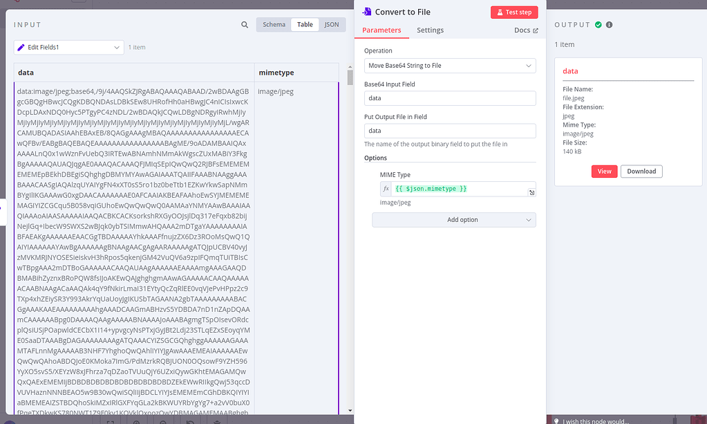 [BUG?] convert from Base64 String to Image JPEG - Questions - n8n Community