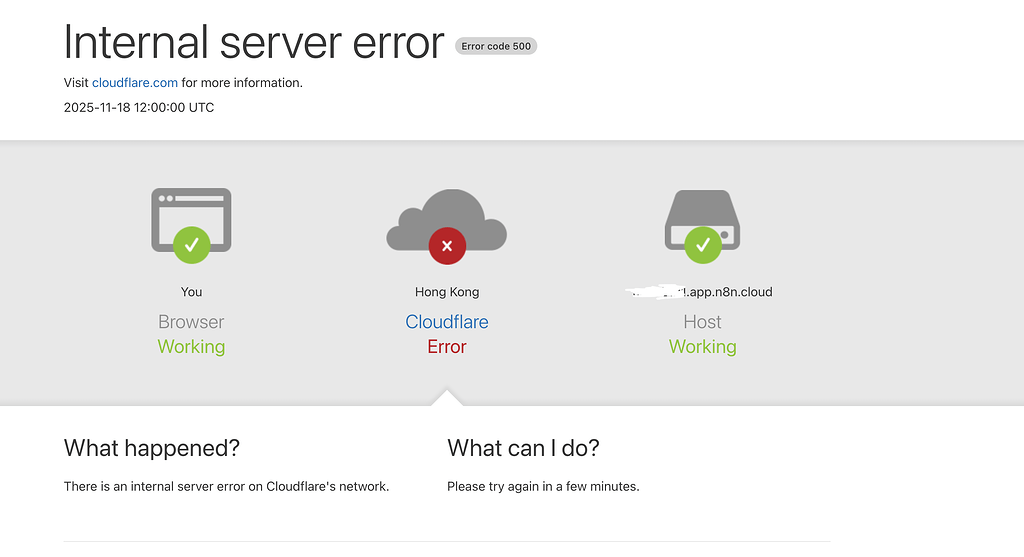 N8n Host Error, server down (CloudFlare) - Questions - n8n Community