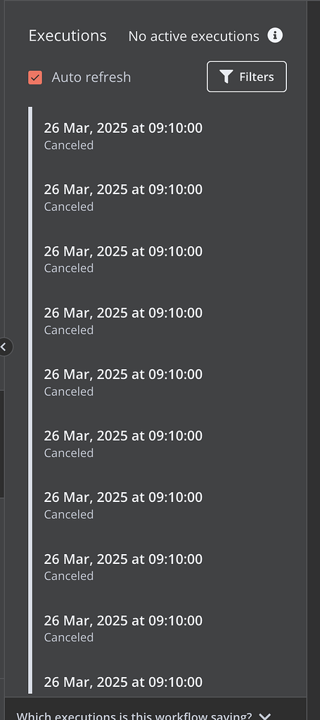 Endless list of canceled executions constantly appearing in execution list - Questions - n8n ...