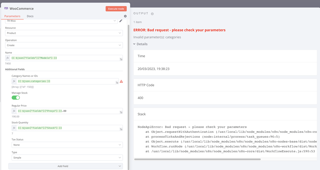 WooCommerce categories problem - Questions - n8n Community