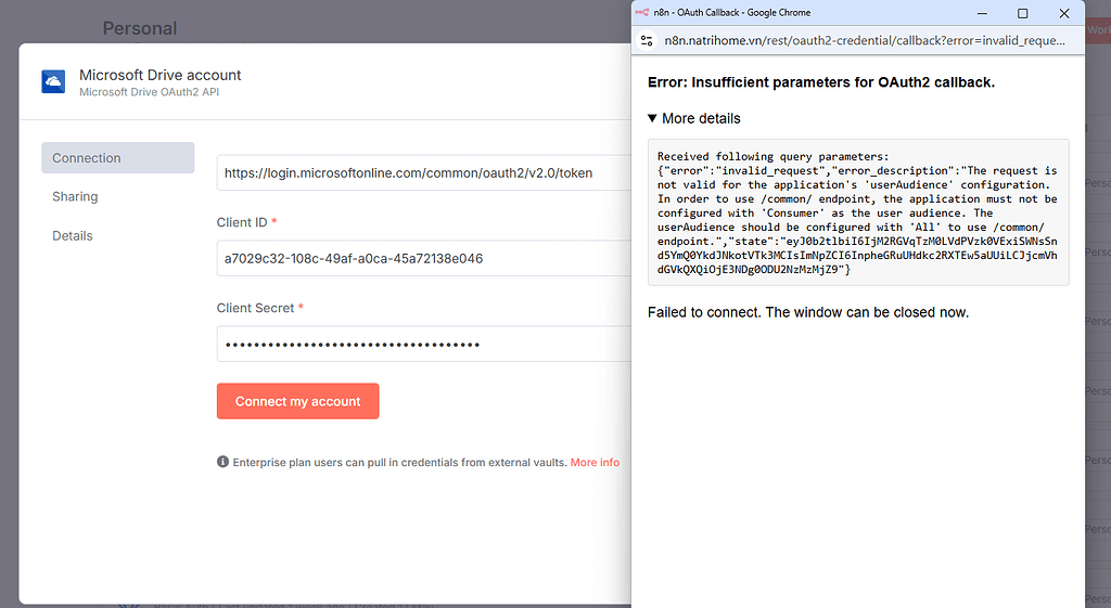 Can n8n connect to OneDrive personal account? - Questions - n8n Community