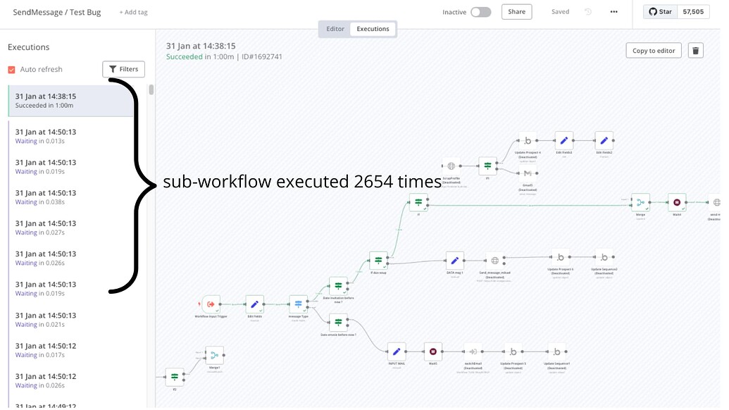 Duplication Execution Issue: 181 Items Requested, 542 Executions Triggered with Execute Workflow ...