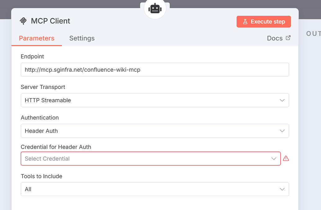 How to create a "Custom Auth" for connecting Mcp client Node using 2 headers parameters for auth ...