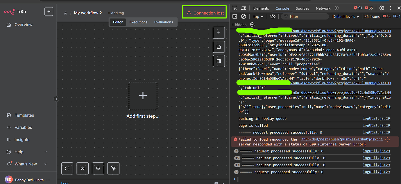 Workflow Connection Lost - Questions - n8n Community