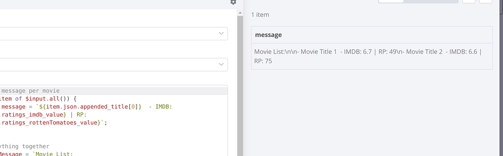 Combine all items into one string for Telegram - Questions - n8n Community