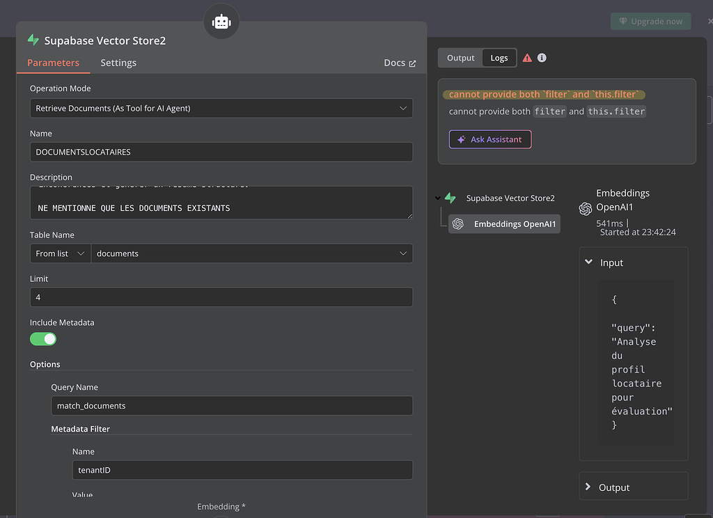 RAG Agent with Supabase Vector Store - Questions - n8n Community
