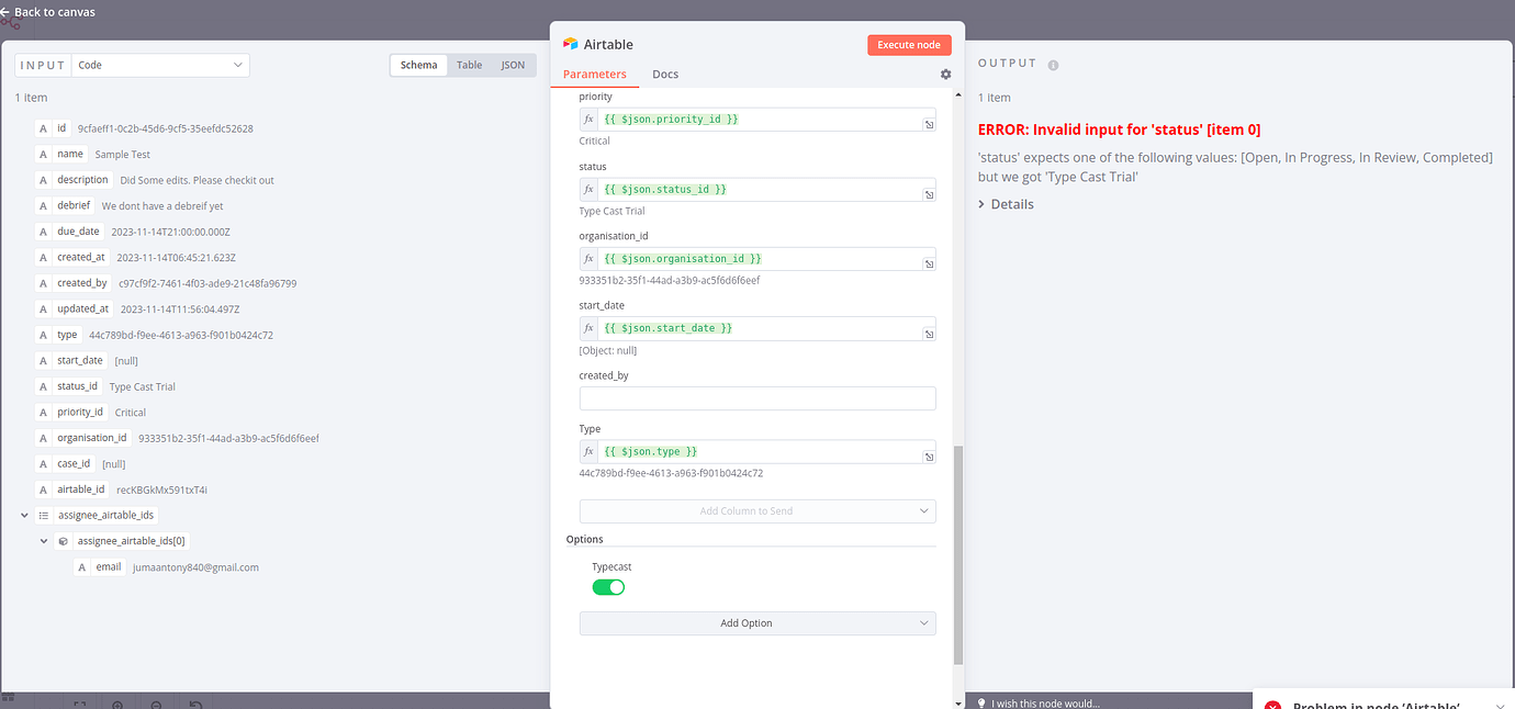 Airtable TypeCast Not Working - Questions - n8n Community