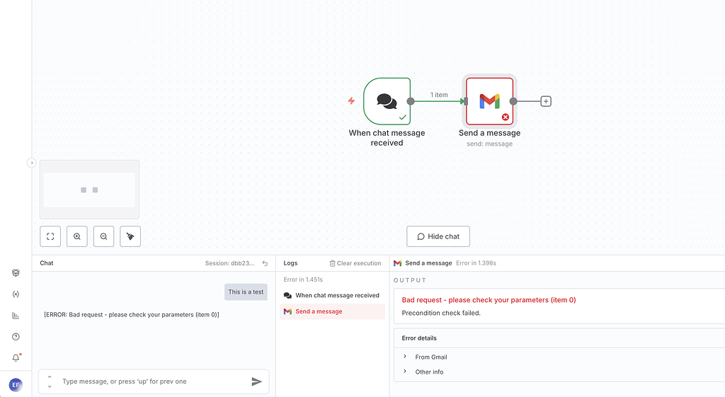 NodeOperationError: Bad request - please check your parameters (item 0) - Questions - n8n Community