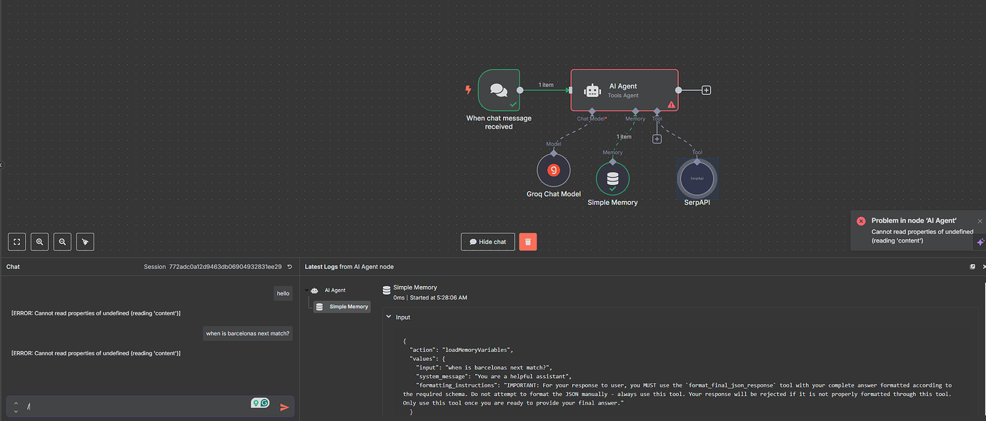 Cannot read properties of undefined (reading 'content') - Questions - n8n Community