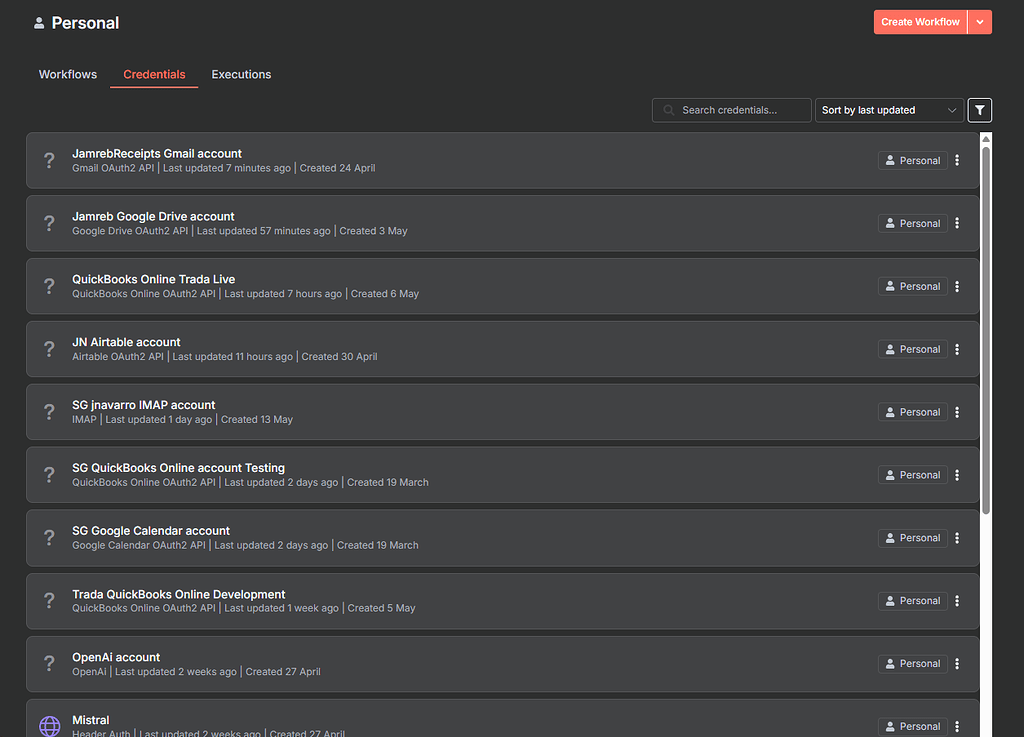Question marks as icons for my Credentials - Questions - n8n Community