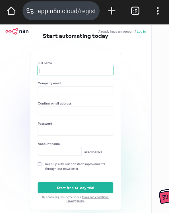 Unable to register a new n8n account - Questions - n8n Community