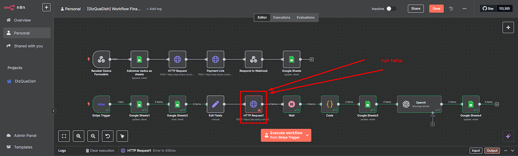 HTTP Request node executing twice - Need help with duplicate execution - Questions - n8n Community