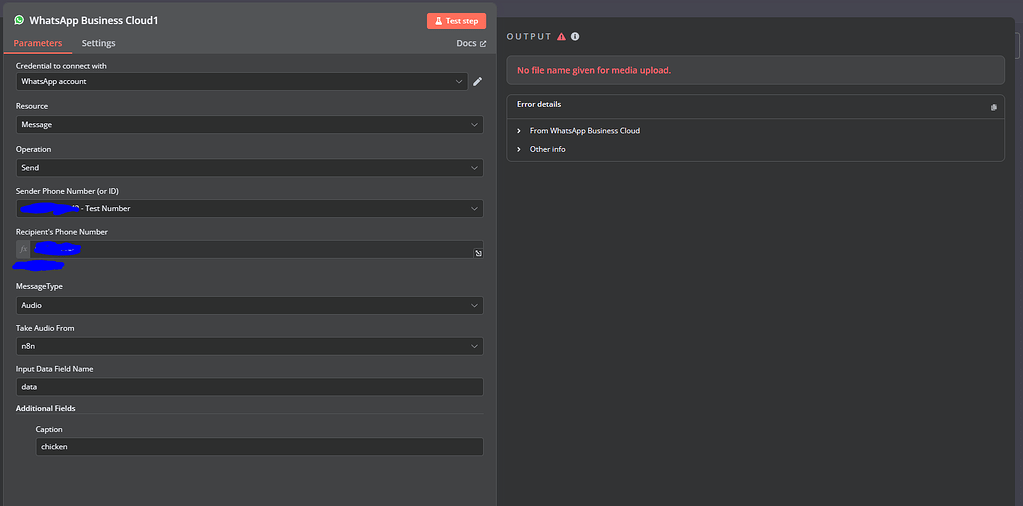 WhatsApp node, issue with uploading media - Questions - n8n Community