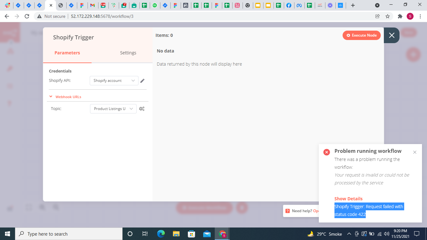 Shopify trigger 422 error - Questions - n8n Community