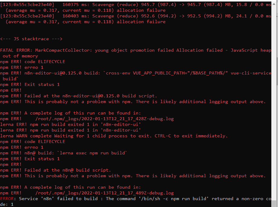 Set Memory Limit When Build ions N8n