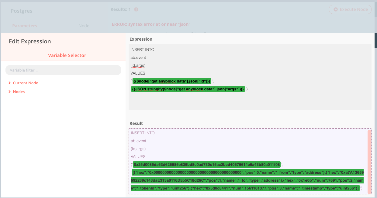 Postgres Insert Or Inserting A JSON Array As One Value ions N8n