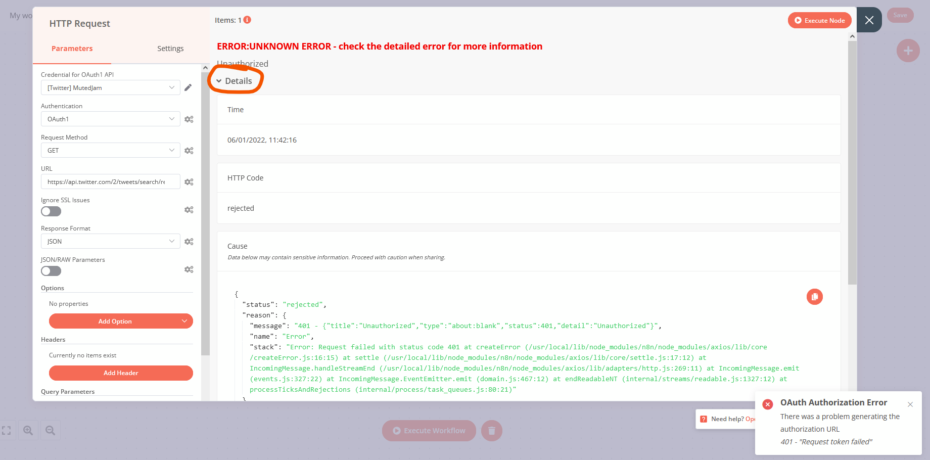 Multiple call twitter node according to results set - Questions - n8n ...