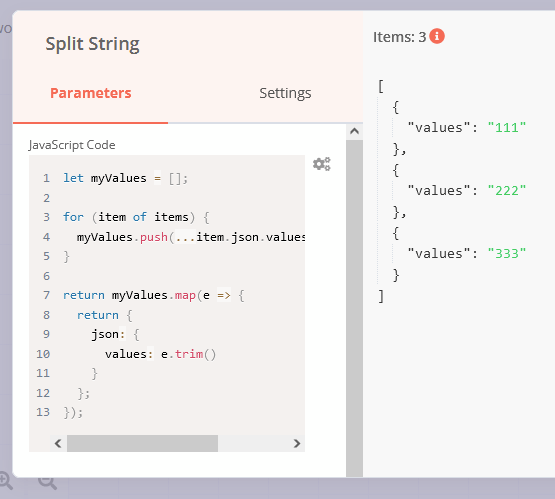 Split String To Array ions N8n