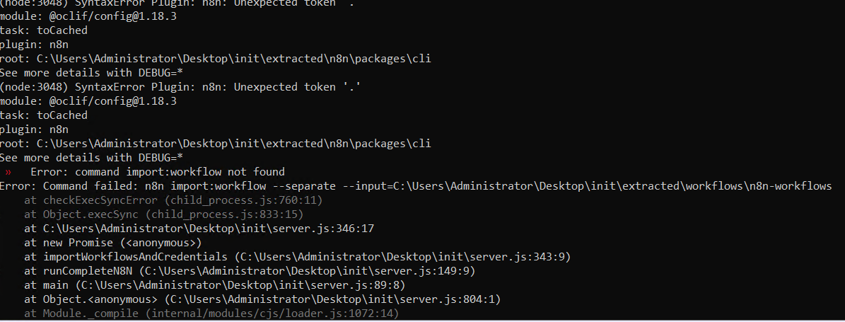 Error When Import Workflows Questions N8n Community