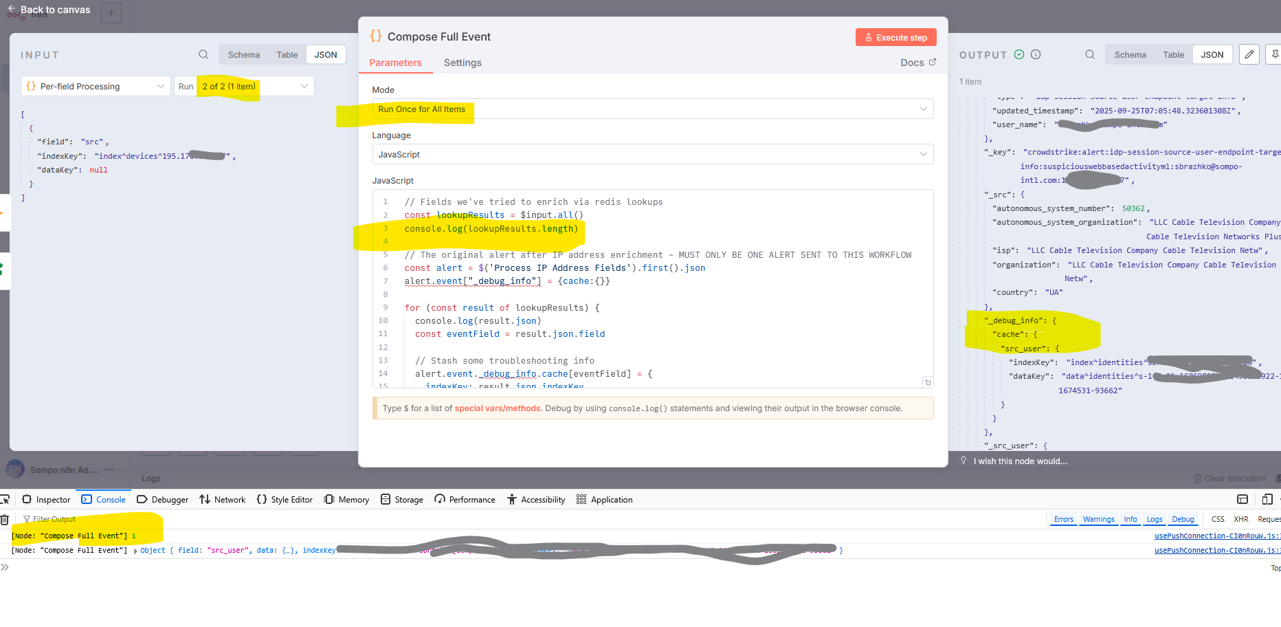 Run Once for All Items Code Node Not Receiving All Items from $input.all() - Questions - n8n ...