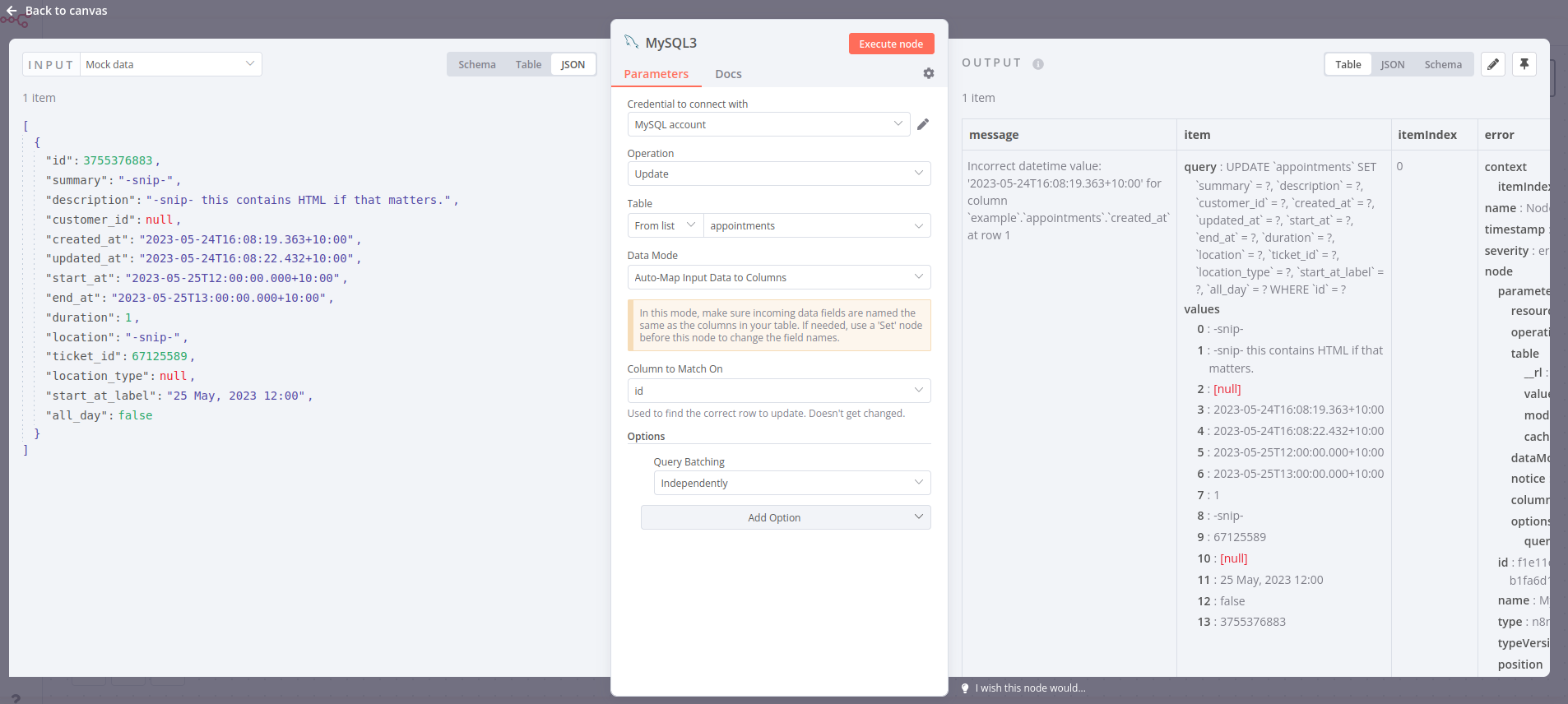 Problem with new MYSQL Nodes - Questions - n8n Community