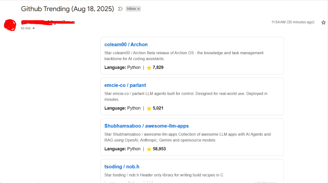 📬 Workflow: Daily GitHub Trending Email Digest (co-created with AI ...