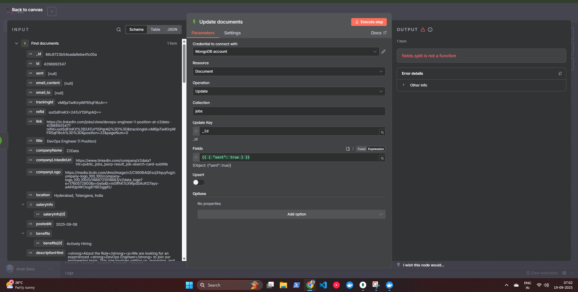 Unable to update Data in Mongo DB - Questions - n8n Community