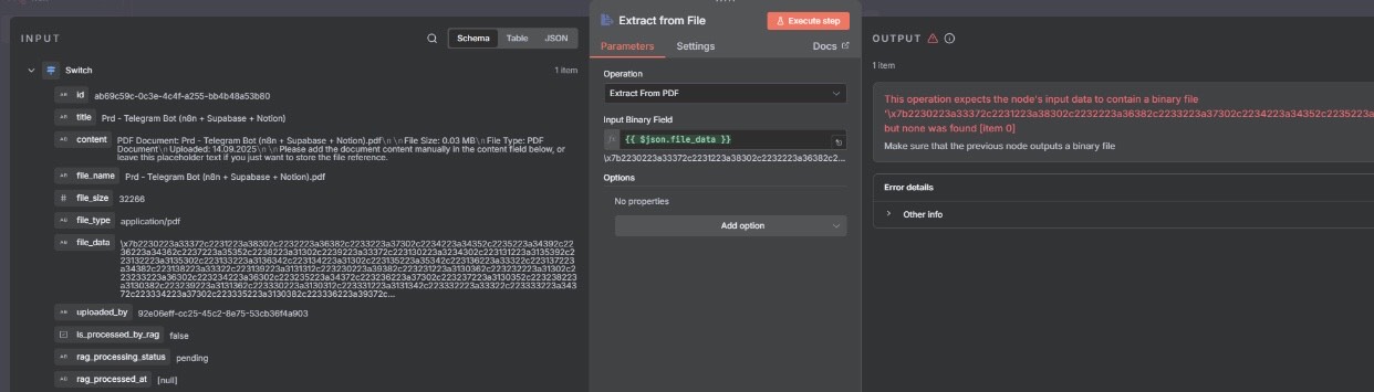 Handling PDF byte arrays from Supabase in n8n — getting a binary file input error - Questions ...
