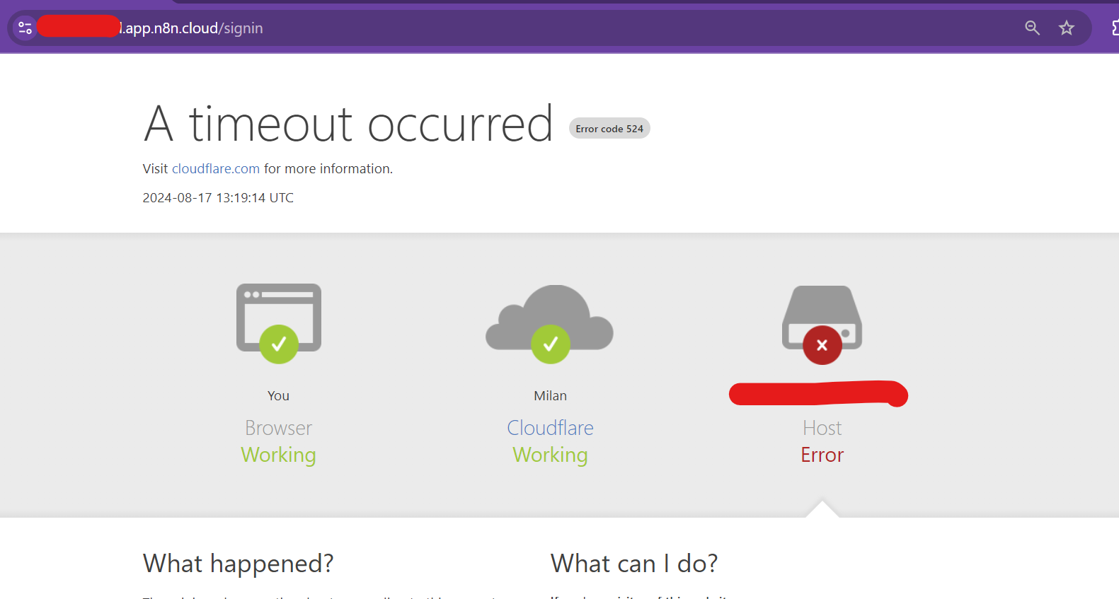 Timeout for cloud account signin - Questions - n8n Community