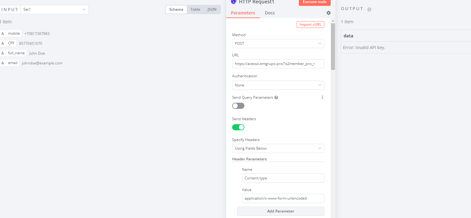 N8n giving error in API, and postman working fine, can't understand it ...